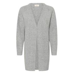 Strickjacke Cream "Strickjacke CRHoliday", Damen, Gr. L-XL, grau (light grau melange), Obermaterial: 100% Polyester PES., Strickjacken Strickjacke