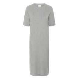 Midikleid Kaffe "Kleid Kalizza", Damen, Gr. L, N-Gr, grau (grau melange), Obermaterial: 80% Viskose CV. 20% Nylon NY., Kleider Midikleid