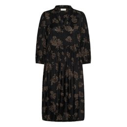 Midikleid Kaffe "Kleid KAeverly", Damen, Gr. 38, N-Gr, schwarz (schwarz_braun flowers), Obermaterial: 50% Viskose CV. 50% Viskose LENZING ECOVERO CV LenzEcov., Kleider Midikleid