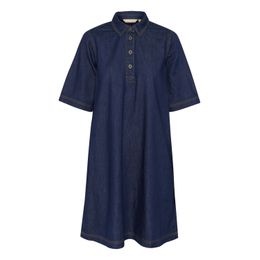 Midikleid Culture "Kleid CUwinnie", Damen, Gr. L, N-Gr, blau (rinse wash), Obermaterial: 90% Baumwolle CO. 10% Lyocell CLY., Kleider Midikleid