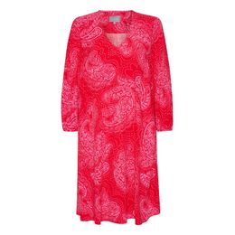 Midikleid Culture "Kleid CUpolly", Damen, Gr. M, N-Gr, rot (rot, pink paisley), Obermaterial: 100% Viskose LENZING ECOVERO CV LenzEcov., Kleider Midikleid