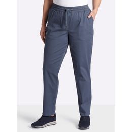 Chinohose sheego, Damen, Gr. 40, Normalgr&ouml;&szlig;en, rauchblau, 98% Baumwolle, 2% Elasthan, unifarben, Hosen Chinohose