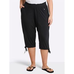 Caprihose sheego, Damen, Gr. 40, Normalgr&ouml;&szlig;en, schwarz, 95% Viskose, 5% Elasthan, unifarben, Hosen Caprihose