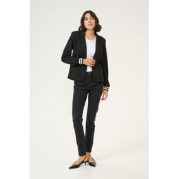 Blusenblazer Kaffe "Blazer Kinnie", Damen, Gr. L, schwarz (schwarz, chalk stripe), Obermaterial: 76% Polyester PES. 20% Viskose CV. 4% Elasthan EL., Blazer Blusenblazer