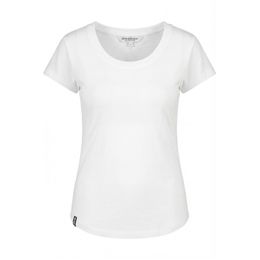 alife and kickin Rundhalsshirt ALIFE & KICKIN, Damen, Gr. L, we are alife elegance, wei&szlig;, 100% Baumwolle (Bio), Rundhals, Shirts Rundhalsshirt, leichtes Print Sommer-Top aus Bio-Baumwolle mit weitem U-Ausschnitt