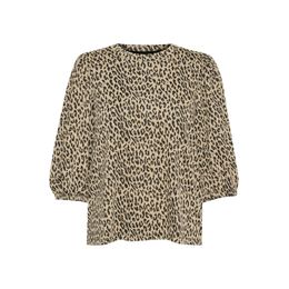 Longtop Kaffe "Langarm-Shirt KAjanni", Damen, Gr. S, bunt (leopard jacquard), Obermaterial: 55% Viskose CV. 40% Polyester PES. 5% Elasthan EL., Tops