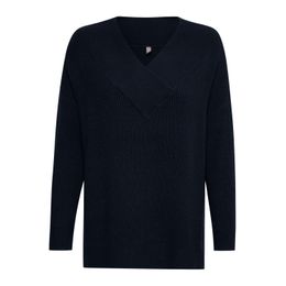Strickpullover Culture "Strickpullover CUolivia", Damen, Gr. M, blau (salute), Obermaterial: 55% Viskose CV. 28% Polyester PES. 17% Polyamid PA., Pullover Strickpullover