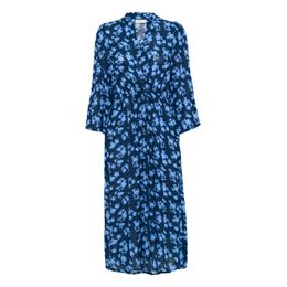 Midikleid Kaffe "Kleid KAamber", Damen, Gr. 36, N-Gr, blau (midnight m., ebb, flow flower), Obermaterial: 100% Viskose LENZING ECOVERO CV LenzEcov., Kleider Midikleid