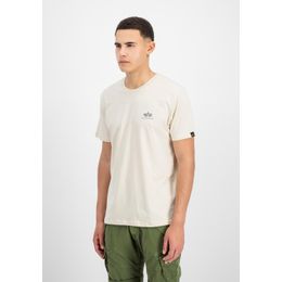T-Shirt Alpha Industries "Backprint T-Shirt", Herren, Gr. S, wei&szlig; (jet stream wei&szlig;), Obermaterial: 100% Baumwolle, Shirts T-Shirt