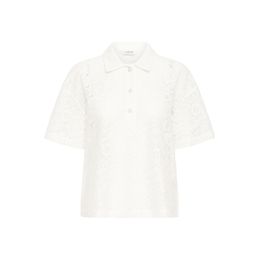 Blusentop B.Young "Poloshirt BXSOLACY", Damen, Gr. M, beige (sanftes wei&szlig;), Obermaterial: 65% Polyamid PA. 35% Baumwolle CO., Blusen Blusentop