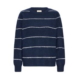 Strickpullover Fransa "Strickpullover FRKENDRA", Damen, Gr. L, blau (night skye mix), Obermaterial: 53% Polyester PES. 39% Polyacryl PAN. 5% Wolle mw. 3% Elasthan EL., Pullover Strickpullover