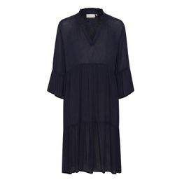 Midikleid Kaffe "Kleid KAmarianah", Damen, Gr. 34, N-Gr, blau (midnight marine), Obermaterial: 100% Viskose LENZING ECOVERO CV LenzEcov., Kleider Midikleid