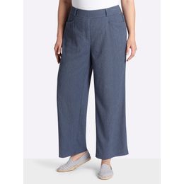 Schlupfhose sheego, Damen, Gr. 58, Normalgr&ouml;&szlig;en, rauchblau, 98% Polyester, 2% Elasthan, unifarben, Hosen Schlupfhose