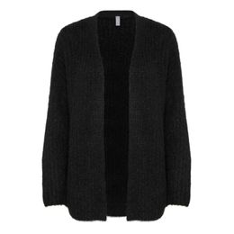 Strickjacke Culture "Strickjacke CUbrava", Damen, Gr. L-XL, schwarz, Obermaterial: 59% Polyester PES. 21% Nylon NY. 11% Polyester PES. 8% Wolle mw. 1% Elasthan EL., Strickjacken Strickjacke