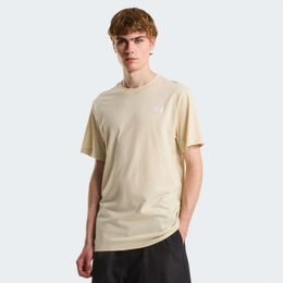 T-Shirt The North Face "M EVOLUTION SIMPLE DOME REGULAR SHORT SL", Herren, Gr. S, desert stone, Obermaterial: 100% Baumwolle, normal, Rundhals, Shirts T-Shirt, normale Passform, Kurzarm, f&uuml;r den Alltag, aus Baumwolle