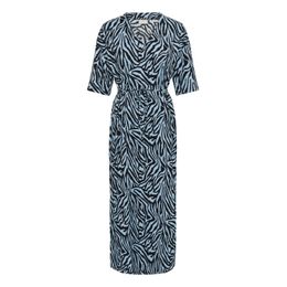 Jerseykleid Kaffe "Jerseykleid KAivanna", Damen, Gr. M, N-Gr, blau (blau, schwarz graphic), Obermaterial: 95% Polyester Pol. recyc.. 5% Elasthan EL., Kleider Jerseykleid