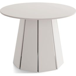 ESSTISCH Lunda rund ausziehbar verl&auml;ngerbar, Kaschmir Grau-Beige 120/120/76 cm