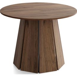 ESSTISCH Lunda rund ausziehbar verl&auml;ngerbar, Wallnuss Dunkelbraun 120/120/76 cm