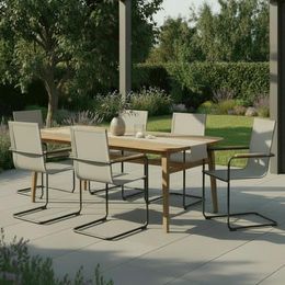 Gartensessel-Set 2-er Daisy Hellgrau aus Textilene/Metall