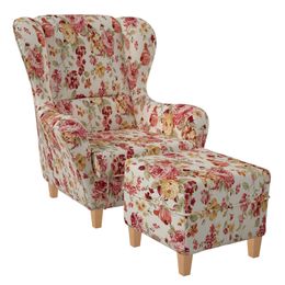 Supellex Sofia Ohrensessel mit Hocker Design Pfingstrose?