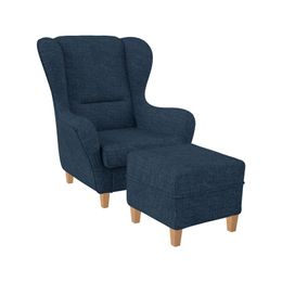 Supellex Sofia Ohrensessel mit Hocker Design Vienna Dunkelblau?