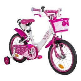 Actionbikes Motors Actionbikes Kinderfahrrad Daisy 16 Zoll, pink, St&uuml;tzr&auml;der, Korb, V-Brake-Bremsen, Antirutschgriffe (East)