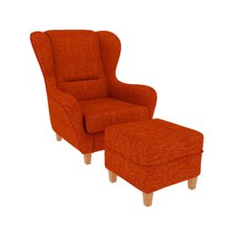 Supellex Sofia Ohrensessel mit Hocker Design Vienna Orange?