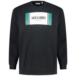 Jack & Jones Herren Gro&szlig;e Gr&ouml;&szlig;en | Jack&Jones Sweatshirt mit Label-Print Farbe schwarz Gr&ouml;&szlig;e: 4XL