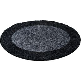 Hochflor-Teppich Ayyildiz Teppiche "Life Shaggy 1503", grau (anthrazit), H:30mm &Oslash;:160cm, Kunstfaser, Teppiche, rechteckig, auch als L&auml;ufer erh&auml;ltlich, Shaggy, Langflor, Wohnzimmer