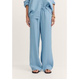 Leinenhose Bugatti, Damen, Gr. 36, Normalgr&ouml;&szlig;en, 340, blaugrau, 100% Leinen, unifarben, normal, Hosen, Modern Fit mit entspannter Bundl&ouml;sung