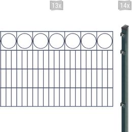 Doppelstabmattenzaun Arvotec "EXCLUSIVE 80 zum Einbetonieren "Ring" mit Zierleiste", grau (anthrazit), H:80cm, Kunststoff, Stahl, Zaunelemente, Zaunh&ouml;he 80 cm, Zaunl&auml;nge 2 - 60 m