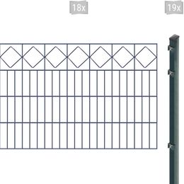 Doppelstabmattenzaun Arvotec "EXCLUSIVE 80 zum Einbetonieren "Karo" mit Zierleiste", grau (anthrazit), H:80cm, Kunststoff, Stahl, Zaunelemente, Zaunh&ouml;he 80 cm, Zaunl&auml;nge 2 - 60 m