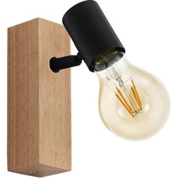 Eglo Deckenspot "TOWNSHEND 3", braun (schwarz, holzfarben), 1, H: 16,5cm, Leuchten, Spot, Wohnzimmerlampe, Flur, L16,5 x B5 cm, 1X10W exkl., Deckenspot