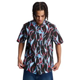 Kurzarmhemd DC Shoes "Full On Resort", Herren, Gr. L, US-Gr&ouml;&szlig;en, liquid fuego schwarz, Obermaterial: 87% Polyester, 13% Polyamid;, Hemden