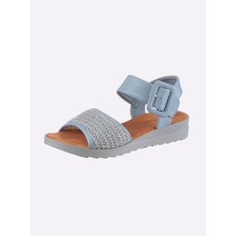 Sandalette Casual Looks, Damen, Gr. 38, blau (hellblau), Lederimitat, Schuhe Sandalette