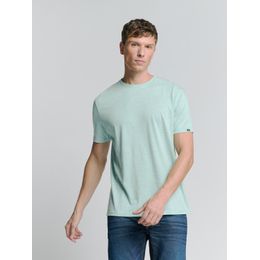 T-Shirt NO EXCESS "NO EXCESS T-Shirt mit Rundhalsausschnitt", Herren, Gr. 3XL, blau (pastellblau), 70% Baumwolle (recycelt), 30% Polyester (Recycelt), Shirts T-Shirt