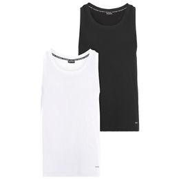 Muscleshirt Bruno Banani, Herren, Gr. 5XL, schwarz-wei&szlig; (schwarz wei&szlig;), Rippware, Obermaterial: 100% Baumwolle, unifarben, Basic, regular fit, Rundhals, Shirts, in Rippenqualit&auml;t
