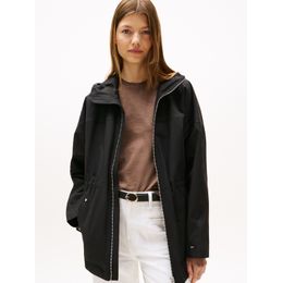Windbreaker Tommy Hilfiger "COTTON NYLON REG PARKA", Damen, Gr. XXL (44), schwarz, Web, Obermaterial: 64% Baumwolle, 36% Polyamid, unifarben, regular fit, Jacken Windbreaker