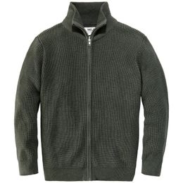 MELAWEAR Herren-Strickjacke mit Zip S Gr&uuml;nmelange