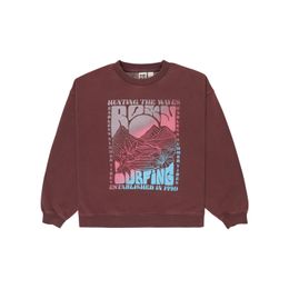 Sweatshirt Roxy "Lineup Brushed", M&auml;dchen, Gr. 6(115-120cm), braun (huckleberry), Obermaterial: 55% Walkfrottier, 25% Walkfrottier, 20% Microfaser;, Sweatshirts Sweatshirt