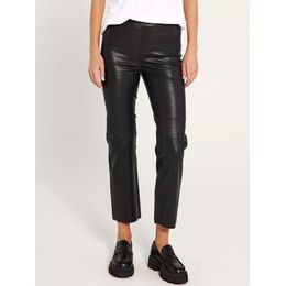 Chinohose NORR "NORR Trouser Celia", Damen, Gr. 42, Normalgr&ouml;&szlig;en, schwarz, Obermaterial: 100% Leder, Hosen Chinohose