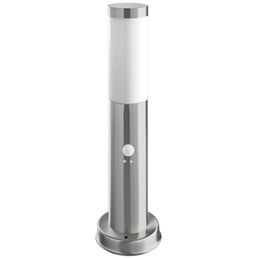 Sockelleuchte Heitronic "Larisa", silber (edelstahlfarben), H:45cm &Oslash;:7,5cm, Leuchten, Standleuchte,Au&szlig;enlampe, + integriertem Bewegungsmelder,aus Edelstahl