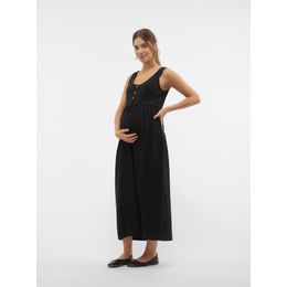 Tr&auml;gerkleid MAMALICIOUS "MLEVI LIA SL JRS ANKLE DRESS 2F NOOS", Damen, Gr. M, N-Gr, schwarz, Jersey, Obermaterial: 100% Baumwolle, unifarben, regular fit, Rundhals, Kleider Tr&auml;gerkleid, Sommerkleid