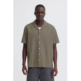 Kurzarmhemd Blend "BHAvan", Herren, Gr. XXL, US-Gr&ouml;&szlig;en, dusty olive, Web, 98% Baumwolle, 2% Elasthan, Strukturmuster, Basic, weit normal, V-Ausschnitt, gerader Abschluss, Hemden, L&auml;ssiges Kurzarmhemd mit strukturierter Oberfl&auml;che