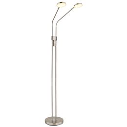 Globo LIGHTING Stehlampe "SILVIO", nickelfarben matt, 2, &Oslash; 10,5cm H: 173cm, 1 Stk., Leuchten, Stehleuchte mit Touchdimmer, flexibel, modern & komfortabel, Stehlampe