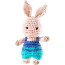 Kuscheltier Heunec "Crochi, H&auml;kel-Freund Hase", beige (creme, blau), Pl&uuml;schfiguren, KinderH:15cm, Kuscheltier, H:15cm