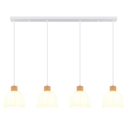 Globo LIGHTING H&auml;ngeleuchte "SWANSON", wei&szlig; (wei&szlig; matt), 4, &Oslash; 20cm H: 120cm, 1 Stk., Leuchten, H&auml;ngeleuchte mit Glas amber, warmes Licht, stilvoll elegant, H&auml;ngeleuchte