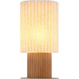 Globo LIGHTING Tischleuchte "JANNIE", braun, 1, H: 45,3cm, 1 Stk., Leuchten, Kompakte Tischleuchte Holz & Leinen, stilvoll & praktisch, Tischleuchte