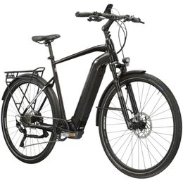 E-Bike KROSS "E-Trekkingrad Trans Hybrid 6.0 28 Zoll schwarz - Shimano Mittelmotor" Gr. 58, schwarz (schwarz, schwarz), Elektrofahrr&auml;der, Herren, 58cm, 28 Zoll (71,12cm), SHIMANO 36 V/250 W DU-E6110, Mittelmotor