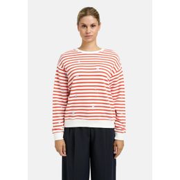 Smith & Soul Sweater SMITH & SOUL, Damen, Gr. L, mandarine, Sweatware, Material: 80% Baumwolle, 20% Modal, bedruckt, gestreift, relaxed fit kurz, Rundhals, eingesetzt Rippb&uuml;ndchen, Sweatshirts Sweater, mit Baumwolle